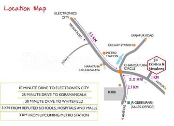 JR Housing JR Meadows Map - Neraluru, Hosur Road Location Map