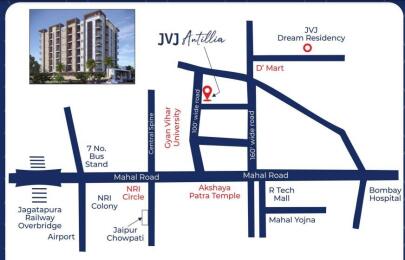 JVJ Dream Developers LLP JVJ Antillia Map - Jagatpura, Jaipur Location Map