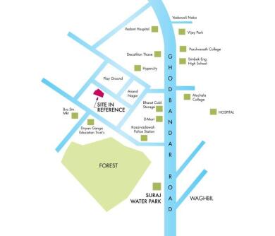 Horizon Group KM Horizon Exotica Map - Ghodbunder Road, Thane Location Map