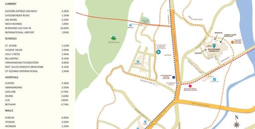 Kalpataru Limited Primera Kalpataru Parkcity Map - Kolshet Industrial ...