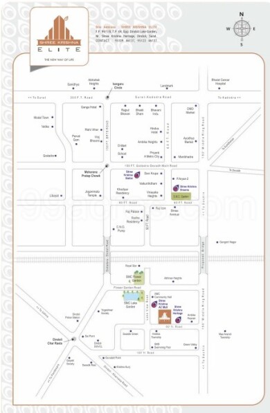 Kalyan Infra Build Kalyan Shree Krishna Elite Map - Dindoli, Surat ...