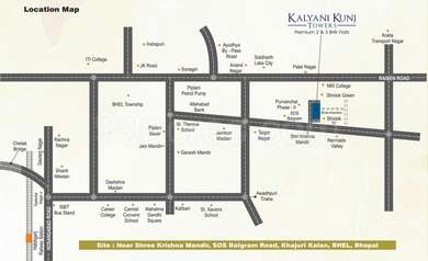 Kalyani Infrastructure Kalyani Kunj Towers Map - Khajuri Kalan, Bhopal ...