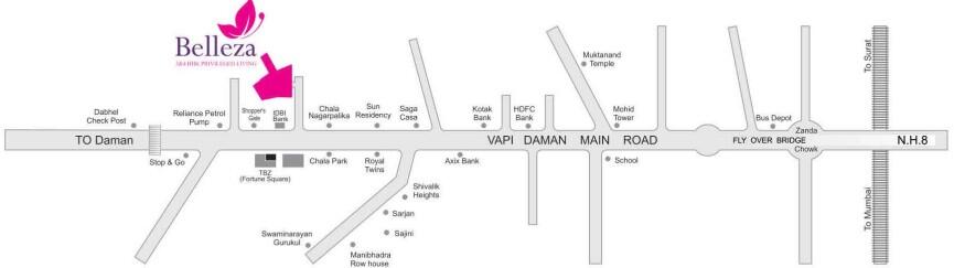 Kamdhenu Builders and Developers Kamdhenu Belleza Map - Chala, Vapi ...