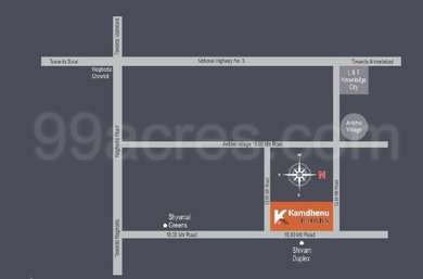 Kamdhenu Infra Kamdhenu Woods Map - Waghodia Road, Vadodara Location Map