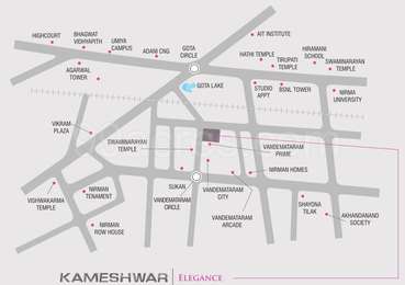 Kameshwar Group Kameshwar Elegance Map - Gota, Ahmedabad North Location Map