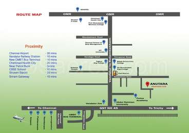 Kannnimar Homes Anuttara Apartment Map - Vandalur, GST Road Location Map