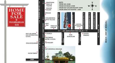 Karan Constructions Chennai Karan ECR Map - Injambakkam, ECR Location Map