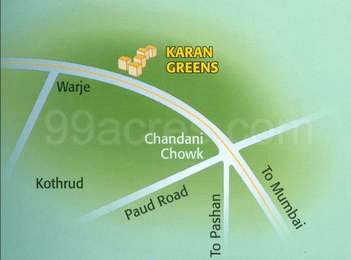 Karan Developers Karan Greens Map - Warje, Pune Location Map
