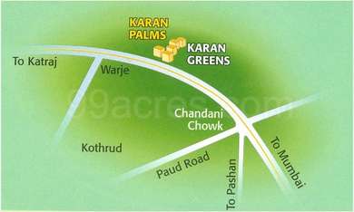 Karan Developers Karan Palms Map - Warje, Pune Location Map