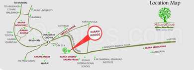 Karan Developers Karan Woodz Map - Warje, Pune Location Map