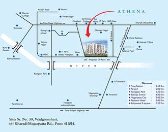 Karan Group Karan Athena Map - Wadgaon Sheri, Pune Location Map