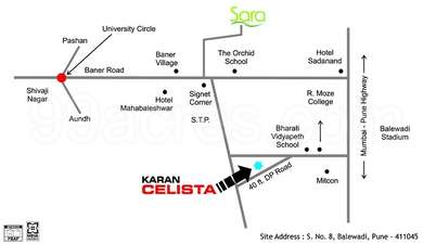 Karan Group Karan Celista Map - Laxmi Nagar, Pune Location Map