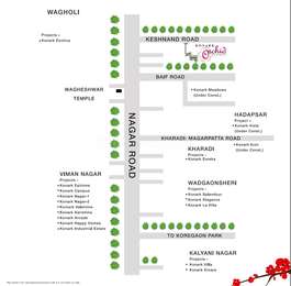 Karia Developers Karia Konark Orchid Map - Wagholi, Pune Location Map
