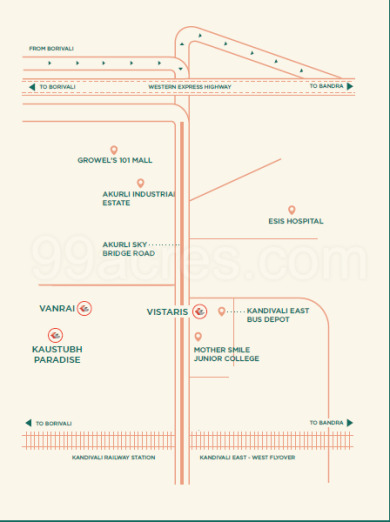 Kaustubh Group Kaustubh Vanrai Map - Kandivali East, Mumbai Location Map