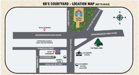 KB Homes KBs Courtyard Map - Nagar, Chennai South Location Map