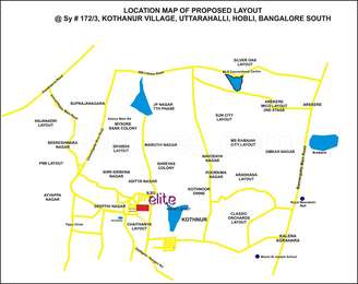 KBL Group KBL Elite Map - Kothnoor Dinne, JP Nagar Location Map