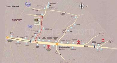 KG Developers KG Earth Homes Map - Siruseri, Chennai South Location Map