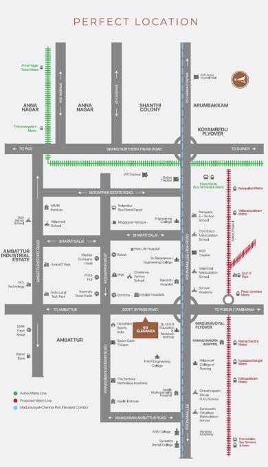 KG Developers KG Eleganza Map - Mogappair West, Chennai North Location Map