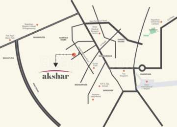 Akshar by KGK Realty Map - Mansarovar Extension, Jaipur Location Map