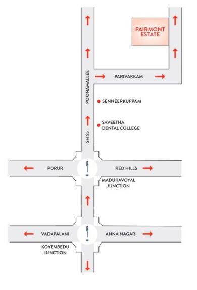 GP Homes Fairmont Map - Poonamallee, Chennai West Location Map