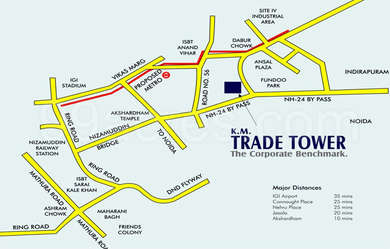 K M Group K M Trade Tower Map - Kaushambi, Ghaziabad Location Map