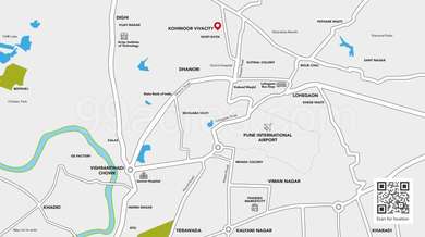 Kohinoor Group Pune Kohinoor Viva City Map - Dhanori, Pune Location Map
