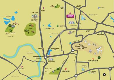 Kohinoor Group Pune Kohinoor Viva Pixel Map - Dhanori, Pune Location Map