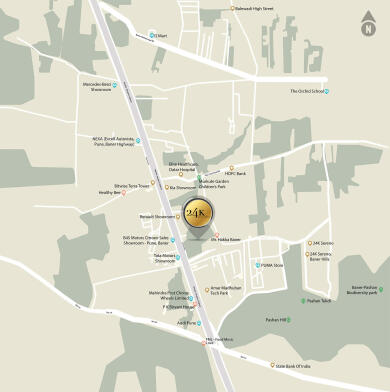 Kolte Patil Developers Kolte 24K Altura Map - Baner, Pune Location Map