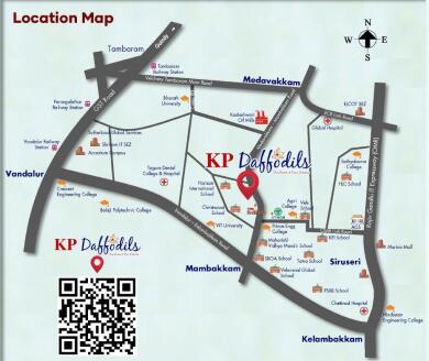 KP Civil Construction KP Daffodils Map - Ponmar, Chennai South Location Map