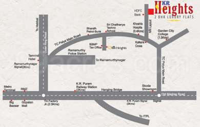 KR Housing Developers KR Heights Map - TC Palaya, KR Puram Location Map