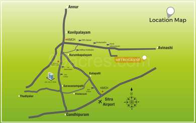 KR Properties Metro Grand Map - Kovilpalayam, Coimbatore Location Map