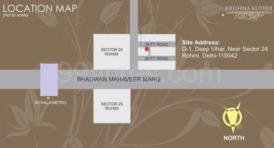 Krishna Kuteer Map - Sector 24 Rohini, North Delhi Location Map