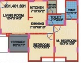 1 BHK Builder Floor for sale in Krishnaraj Nakshatra Pirangut Pune - 693 Sq. Ft.- 2nd floor (out ...