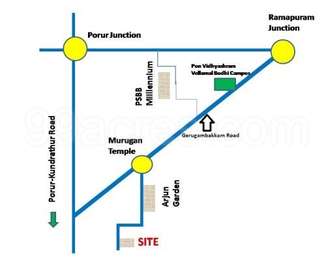 KRS Constructions KRS Villa Map - Gerugambakkam, Chennai Location Map