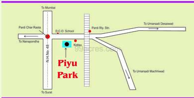 Krunal Developers Krunal Piyu Park Map - Killa Pardi, Valsad Location Map
