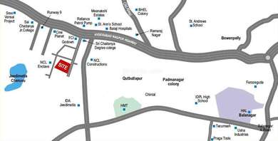 Krupa Builders Krupa Cascade Greens Map - Kompally, Hyderabad Location Map