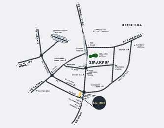 KS Group La Mer Map - Zirakpur, Chandigarh Location Map