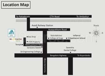 KSR Realty KSR Blossom Rich Map - Avadi, Chennai North Location Map