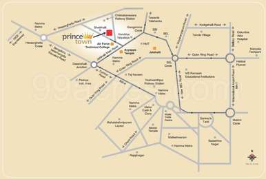 Kumar Properties Kumar Princetown Map - Shetty Halli, BEL Road ...