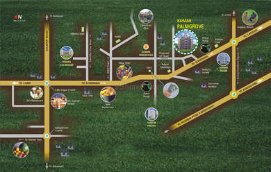 Kumar Properties Kumar Palmgrove Map - Kondhwa, Pune Location Map