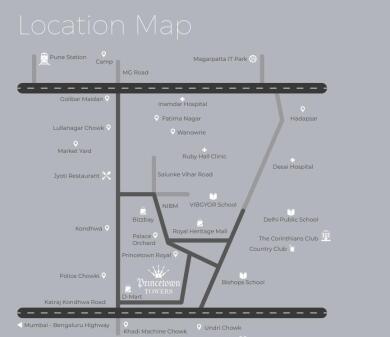 Kumar Properties Kumar Princetown Towers Map - Undri, Pune Location Map