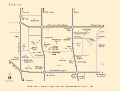 Kumar Properties Kumar Prithvi Map - Kondhwa, Pune Location Map