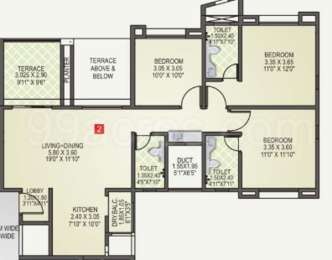 3 BHK Apartment / Flat for sale in Kunal Iconia Mamurdi Pune - 1100 Sq ...