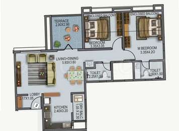 3 BHK Apartment / Flat for sale in Kunal Iconia Mamurdi Pune - 1100 Sq ...