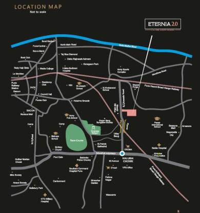 Kundan Spaces Kundan Eternia 2 Map - Ghorpadi, Pune Location Map
