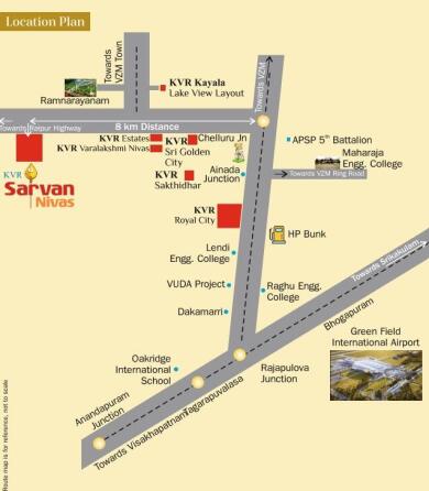 KVR Estates KVR Sarvan Nivas Map - Sarika, Vizianagaram Location Map