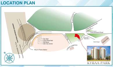 Kyraa Infra Projects Kyraa Park Map - Thane West Location Map