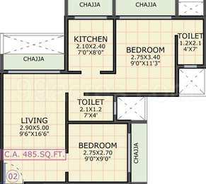 2 BHK / Bedroom Apartment / Flat for rent in Gami Jade Vashi Navi ...