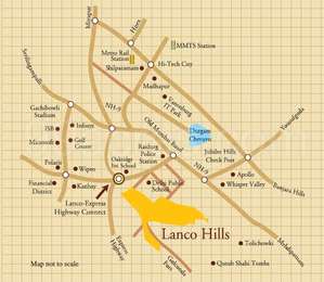 Lanco Hills Hanging Gardens Villas Map - Manikonda, Hyderabad Location Map