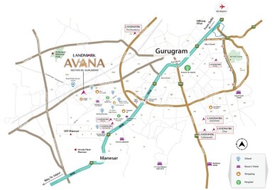 Landmark Gurgaon Landmark Avana Map - Sector 95, Gurgaon Location Map